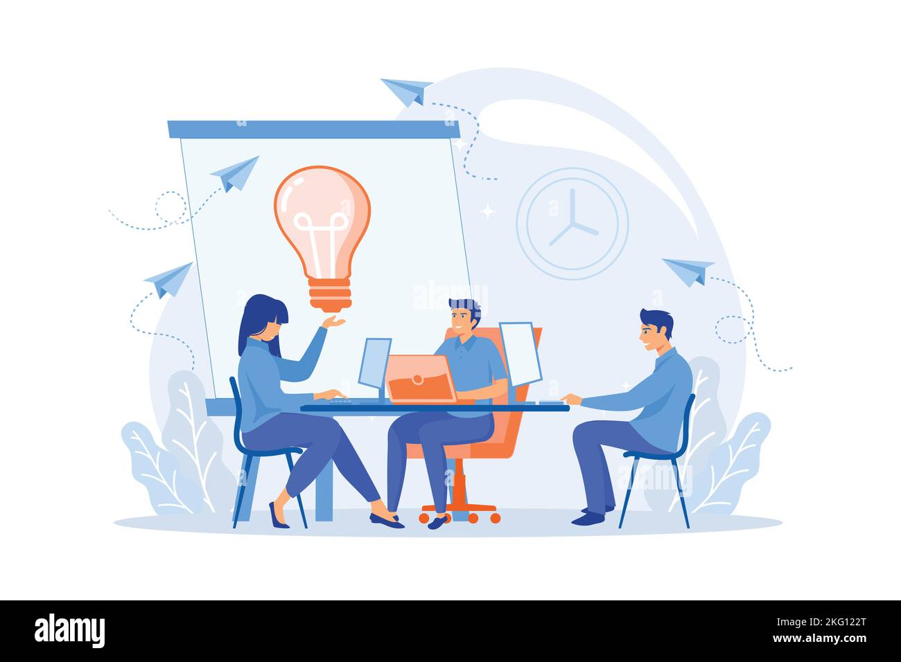 Business conference flat vector illustration. Office meeting, corporate ...