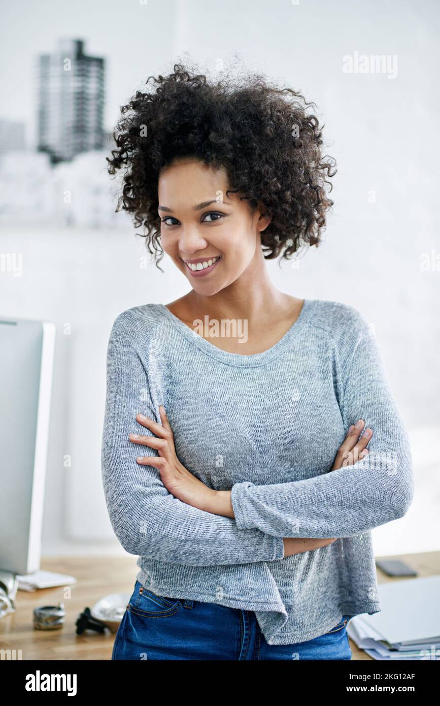 Success is my middle name. a beautiful young businesswoman in her ...