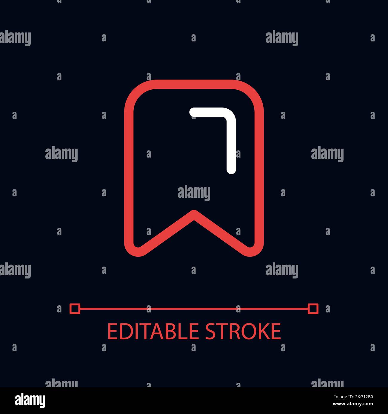 Marked content pixel perfect color linear ui icon for dark theme Stock Vector Image & Art - Alamy