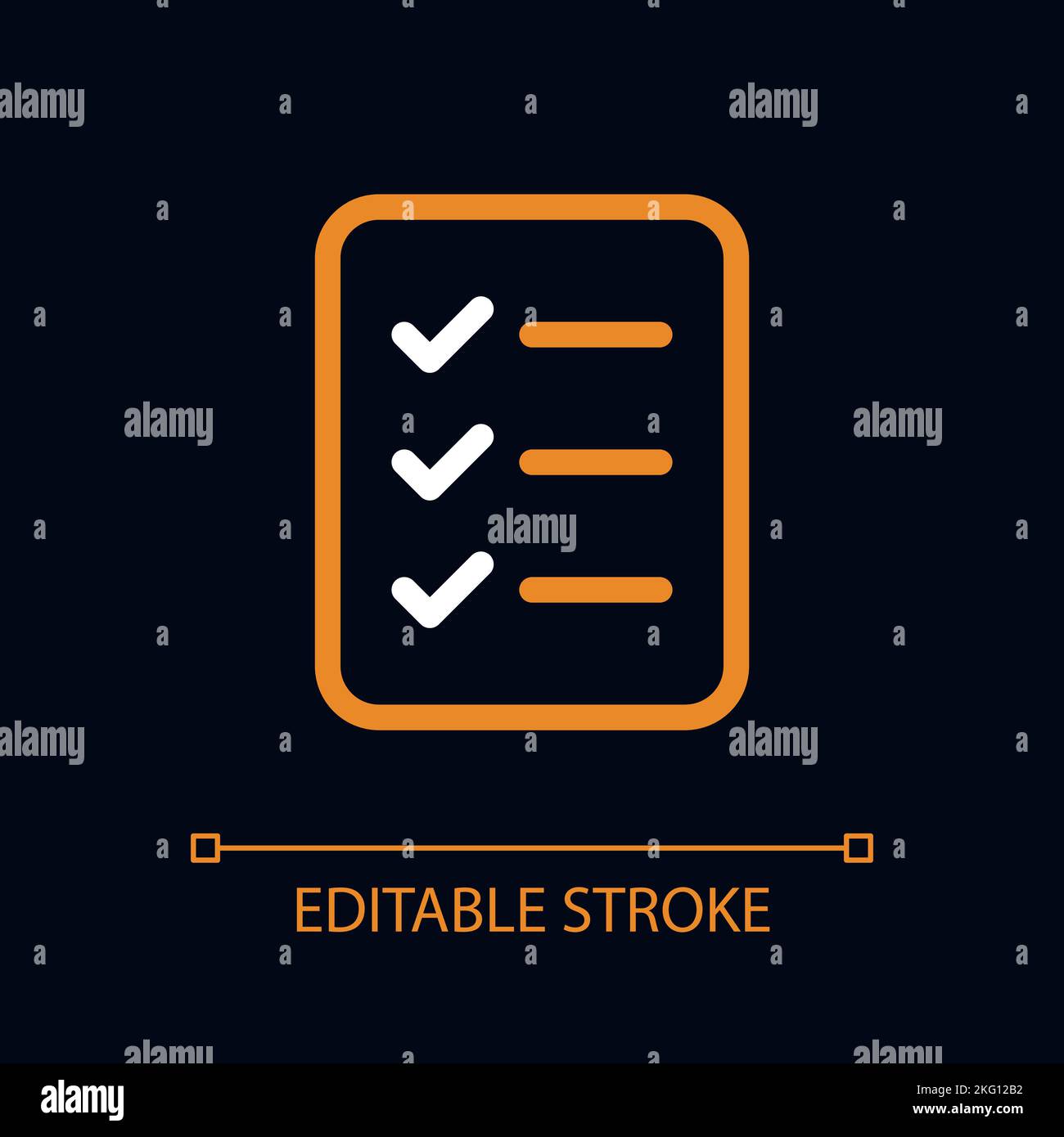 Checklist of completed tasks pixel perfect color linear ui icon for dark theme Stock Vector ...