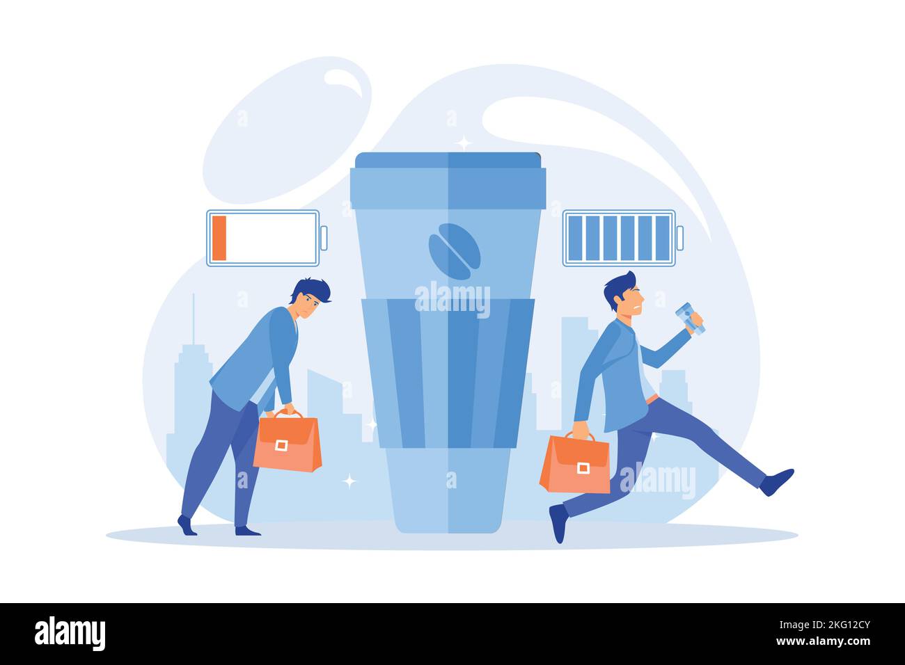 Office worker coffee break flat vector illustration. Caffeine addiction ... Office worker coffee break flat vector illustration. Caffeine addiction ...