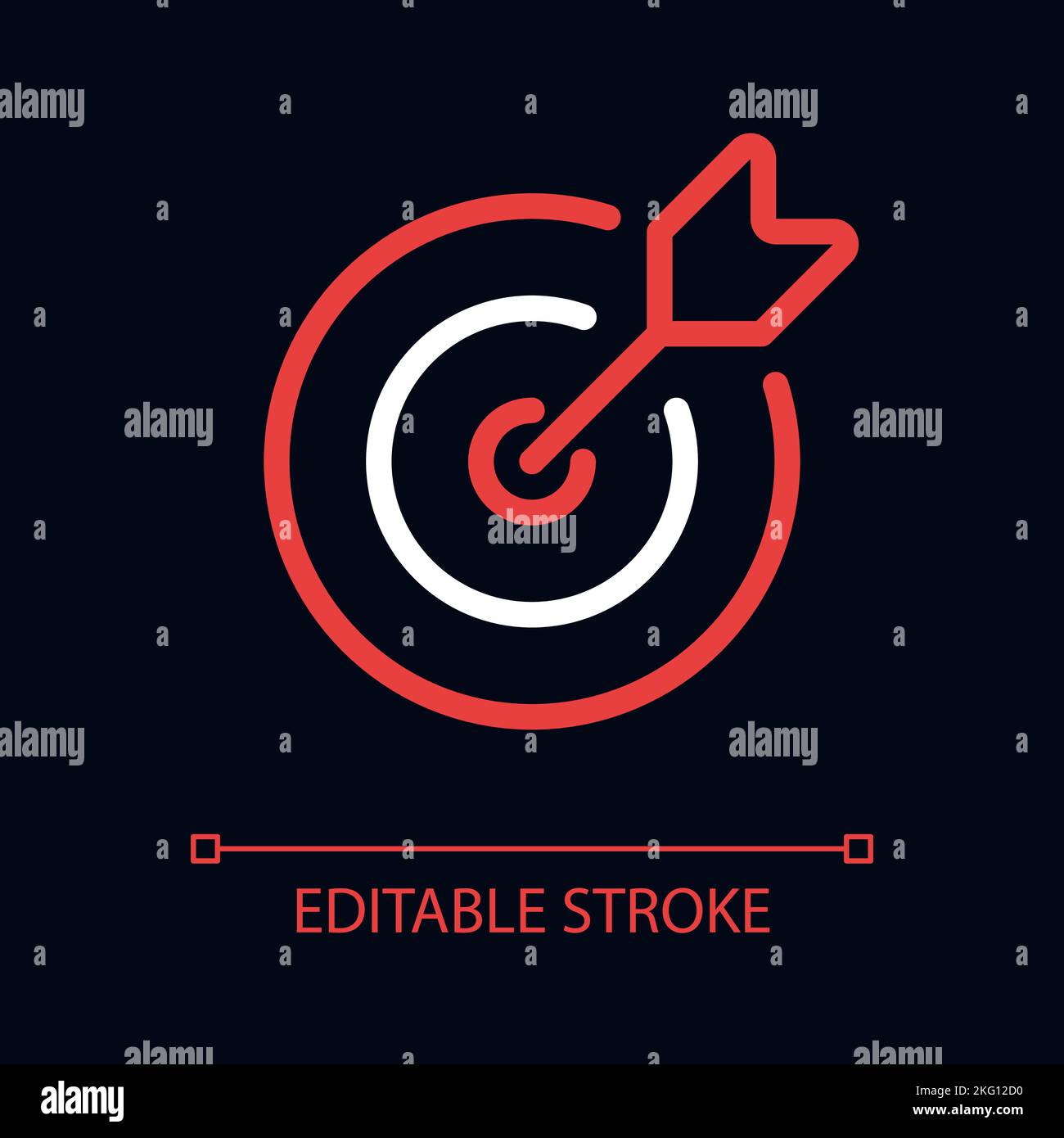 Reaching target pixel perfect color linear ui icon for dark theme Stock ...