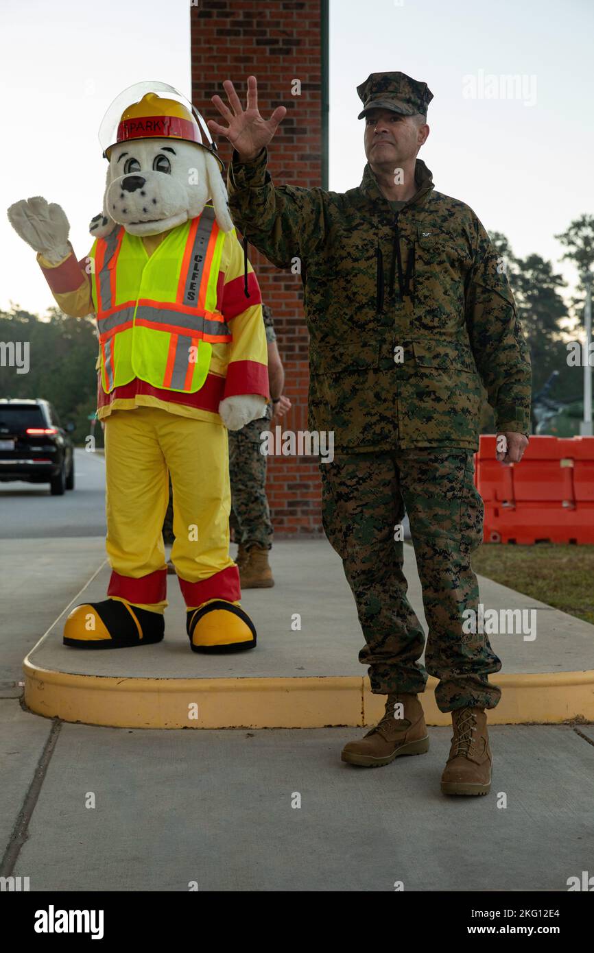 Sparky the fire dog, mascot for Marine Corps Base Camp Lejeune and ...