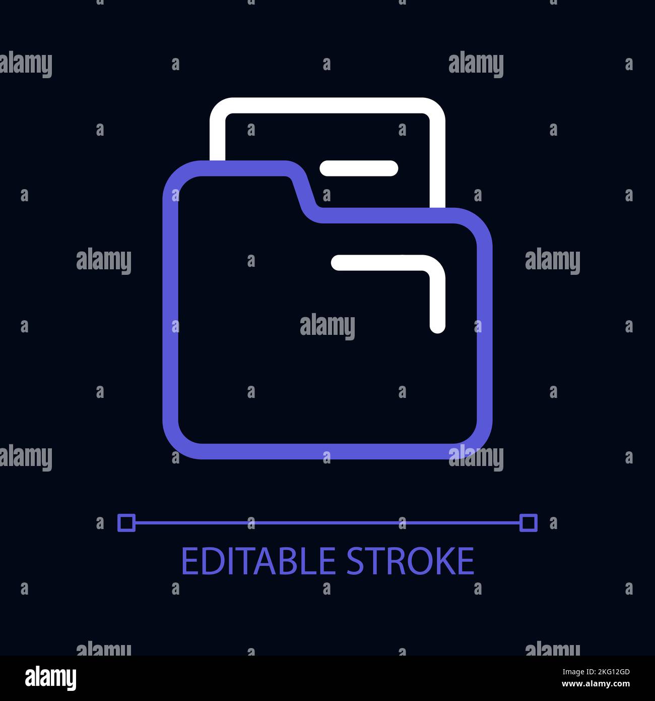 Document in folder pixel perfect color linear ui icon for dark theme Stock Vector Image & Art ...