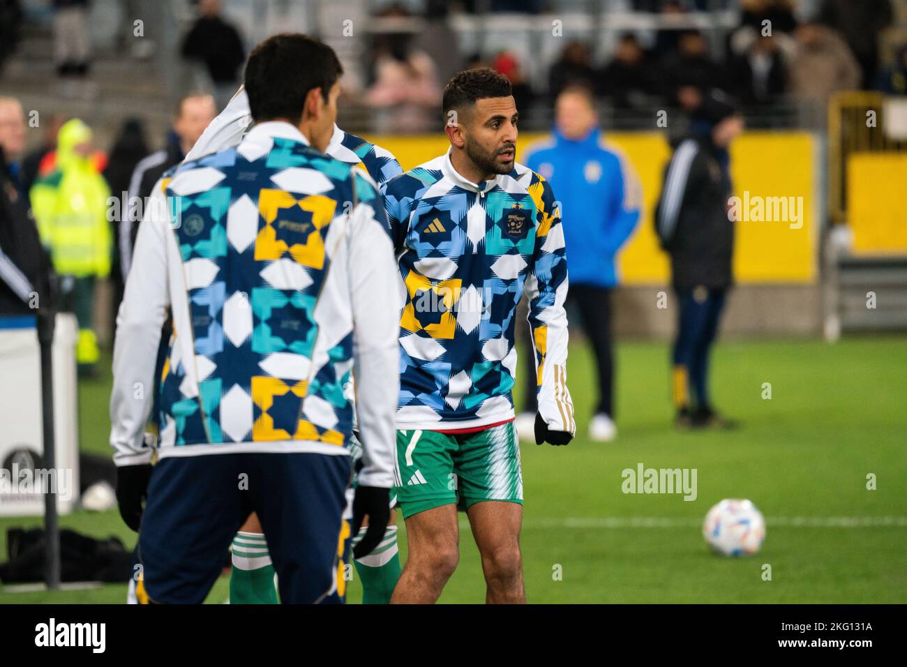 Malmoe, Sweden. 19th, November 2022. Riyad Mahrez (7) of Algeria is ...