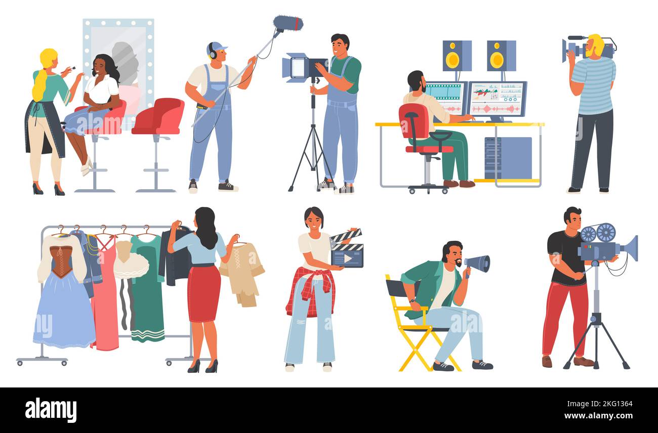 Film crew vector set cinema production studio Stock Vector Image & Art ...