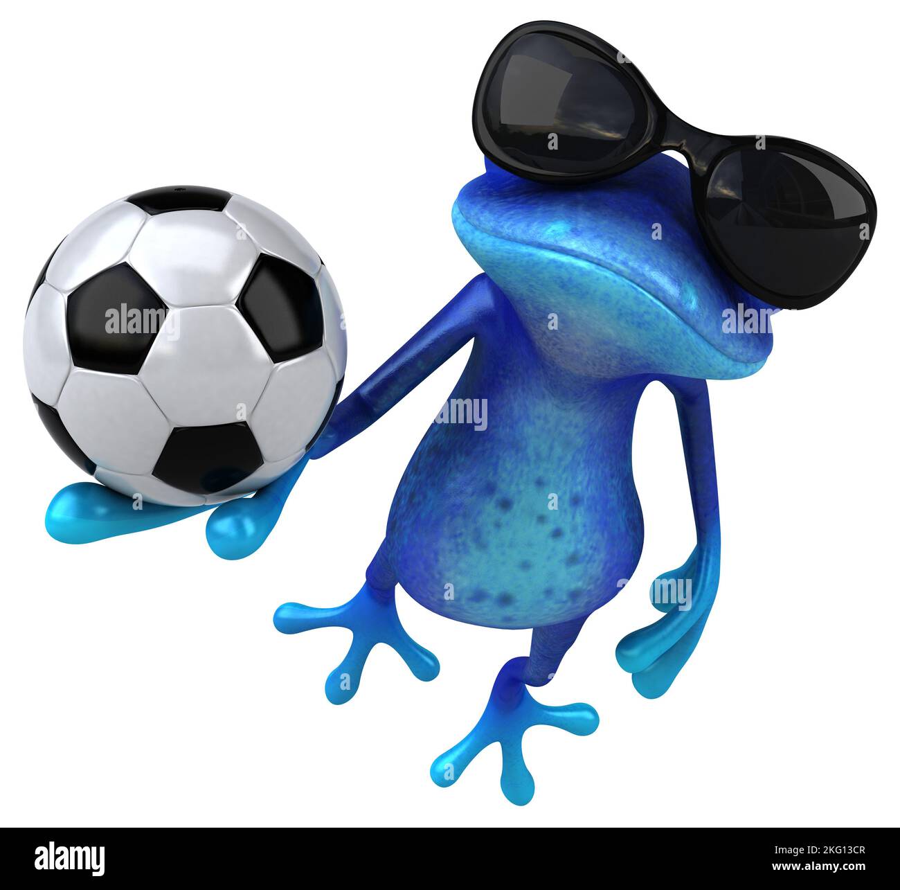 Fun blue frog - 3D Illustration Stock Photo - Alamy