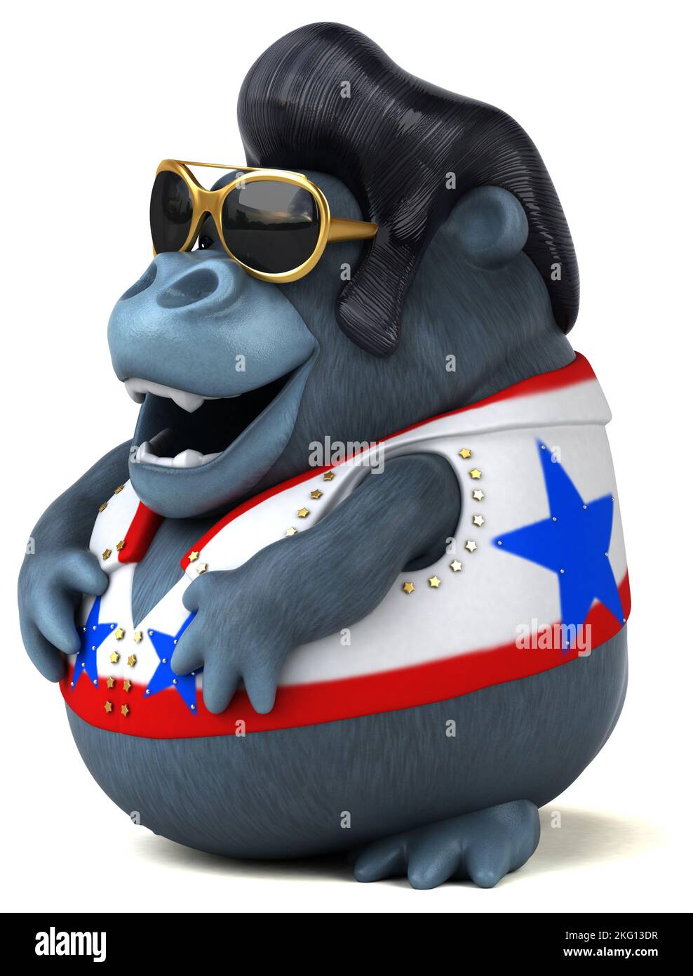 Fun 3D cartoon illustration of a rocker gorilla Stock Photo - Alamy