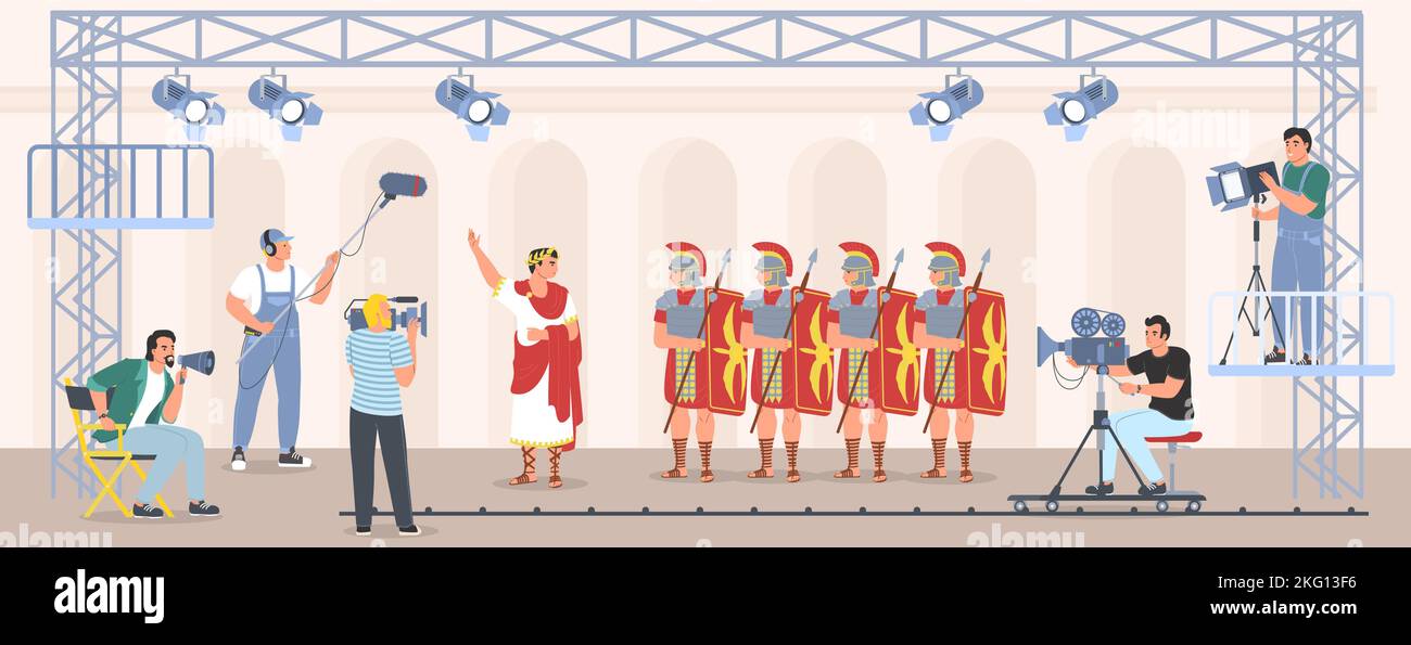 Film production crew vector cinema movie creation Stock Vector Image ...