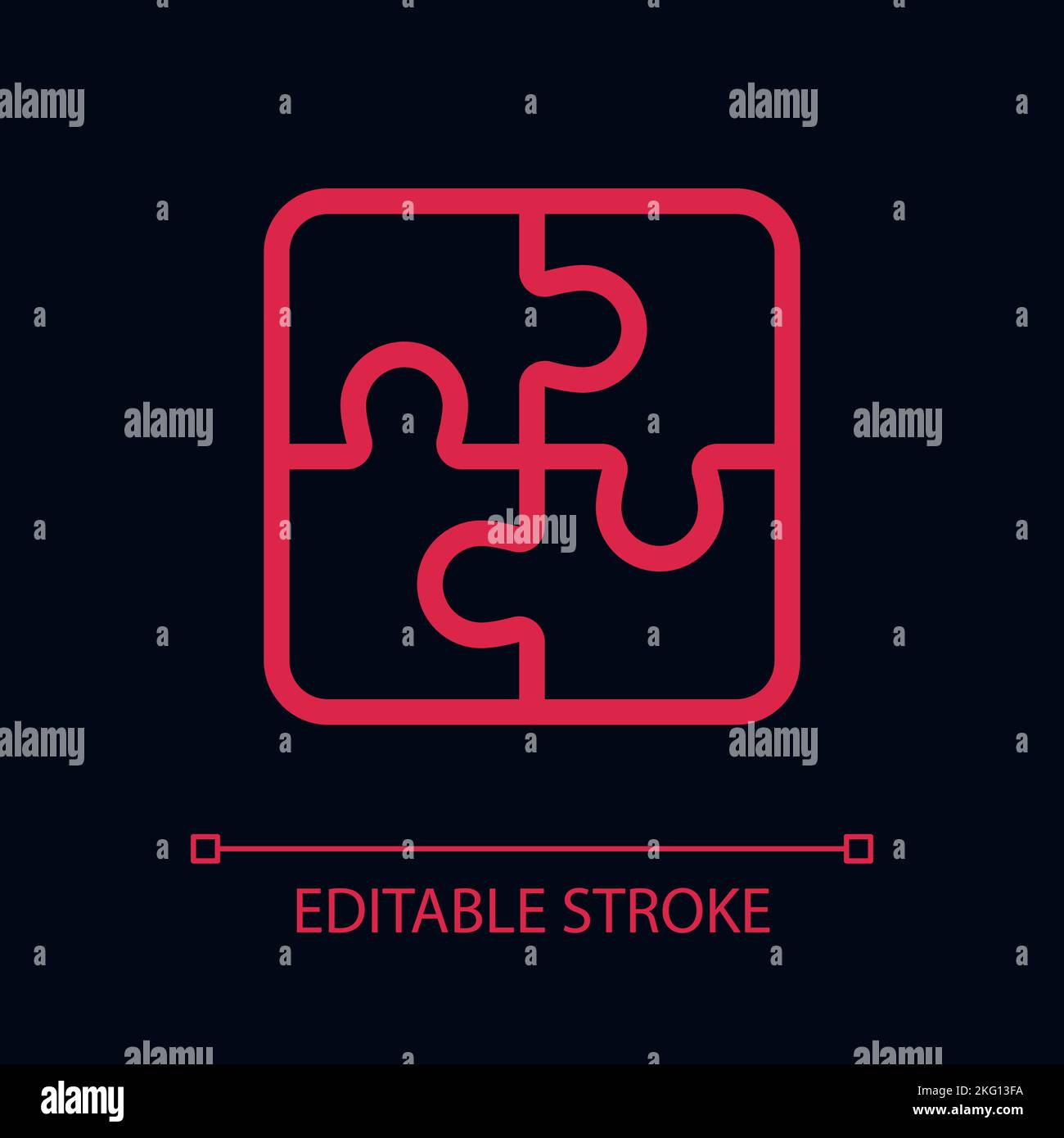 Puzzle pixel perfect color linear ui icon for dark theme Stock Vector Image & Art - Alamy