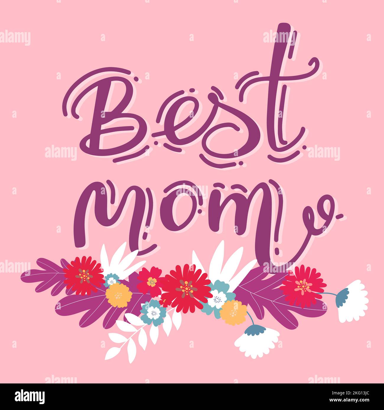 best Mom Happy Mothers Day lettering set. Handmade calligraphy vector ...