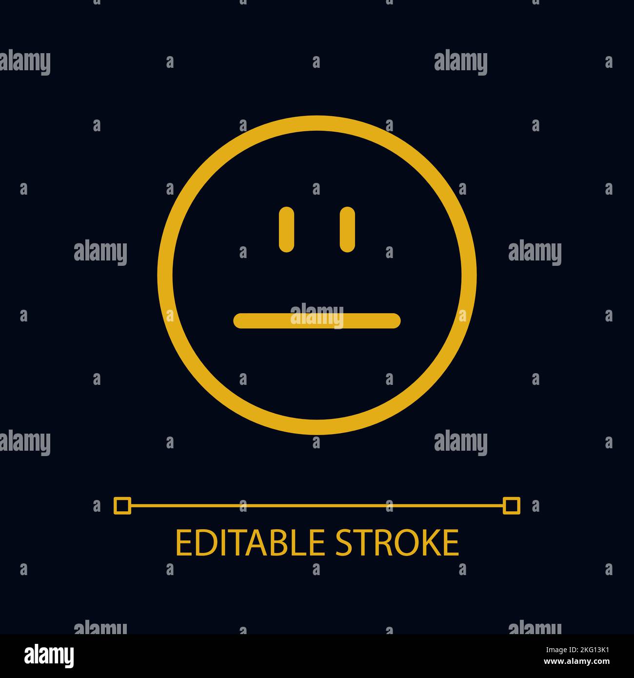 Neutral emoji pixel perfect color linear ui icon for dark theme Stock ... Neutral emoji pixel perfect color linear ui icon for dark theme Stock ...
