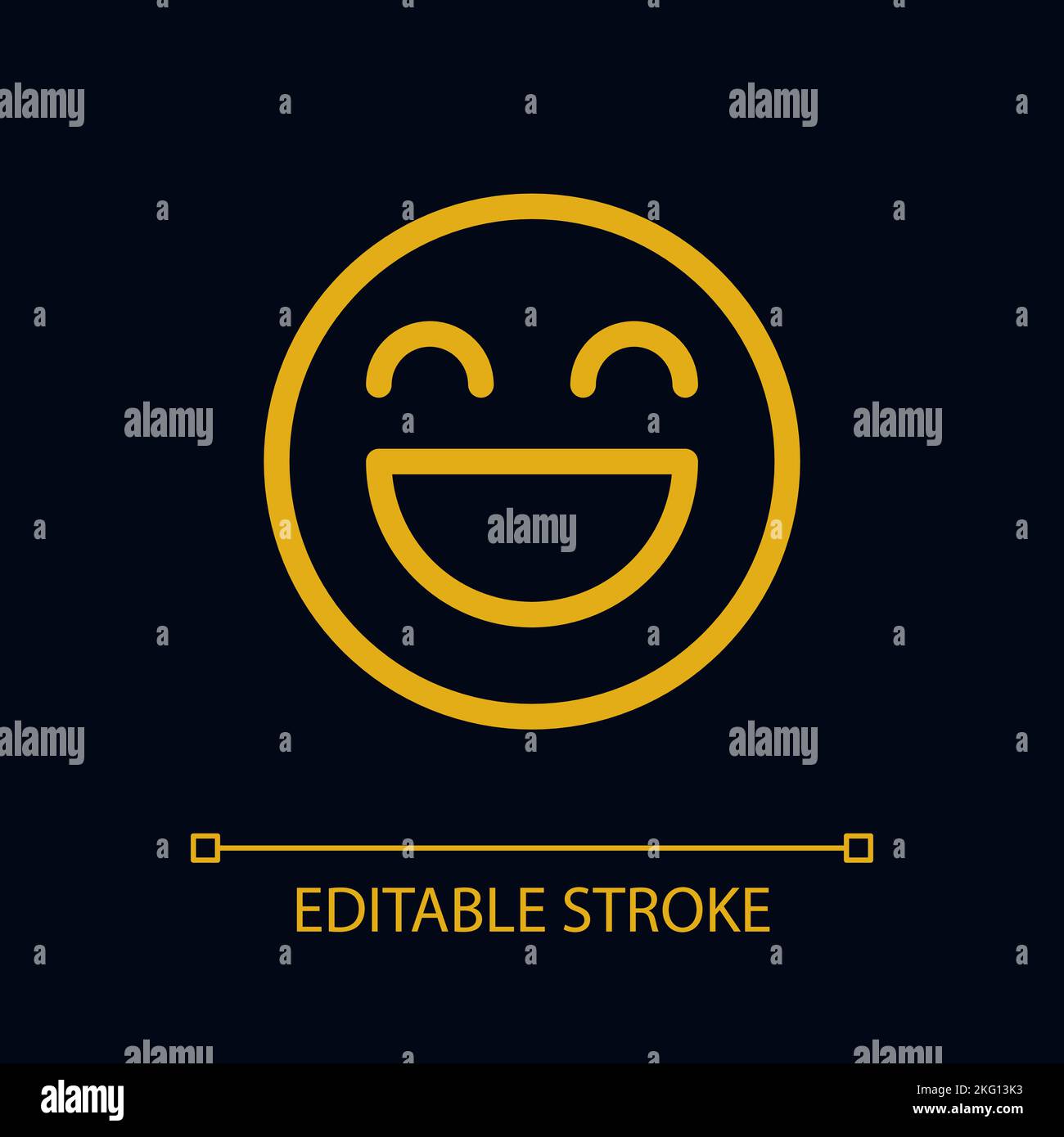 Laughing emoji pixel perfect color linear ui icon for dark theme Stock Vector Image & Art - Alamy