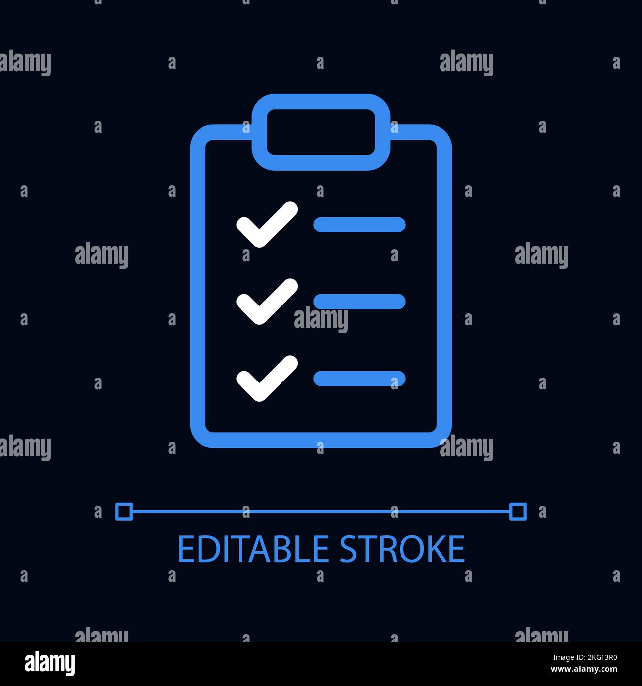 Checklist pixel perfect color linear ui icon for dark theme Stock Vector Image & Art - Alamy