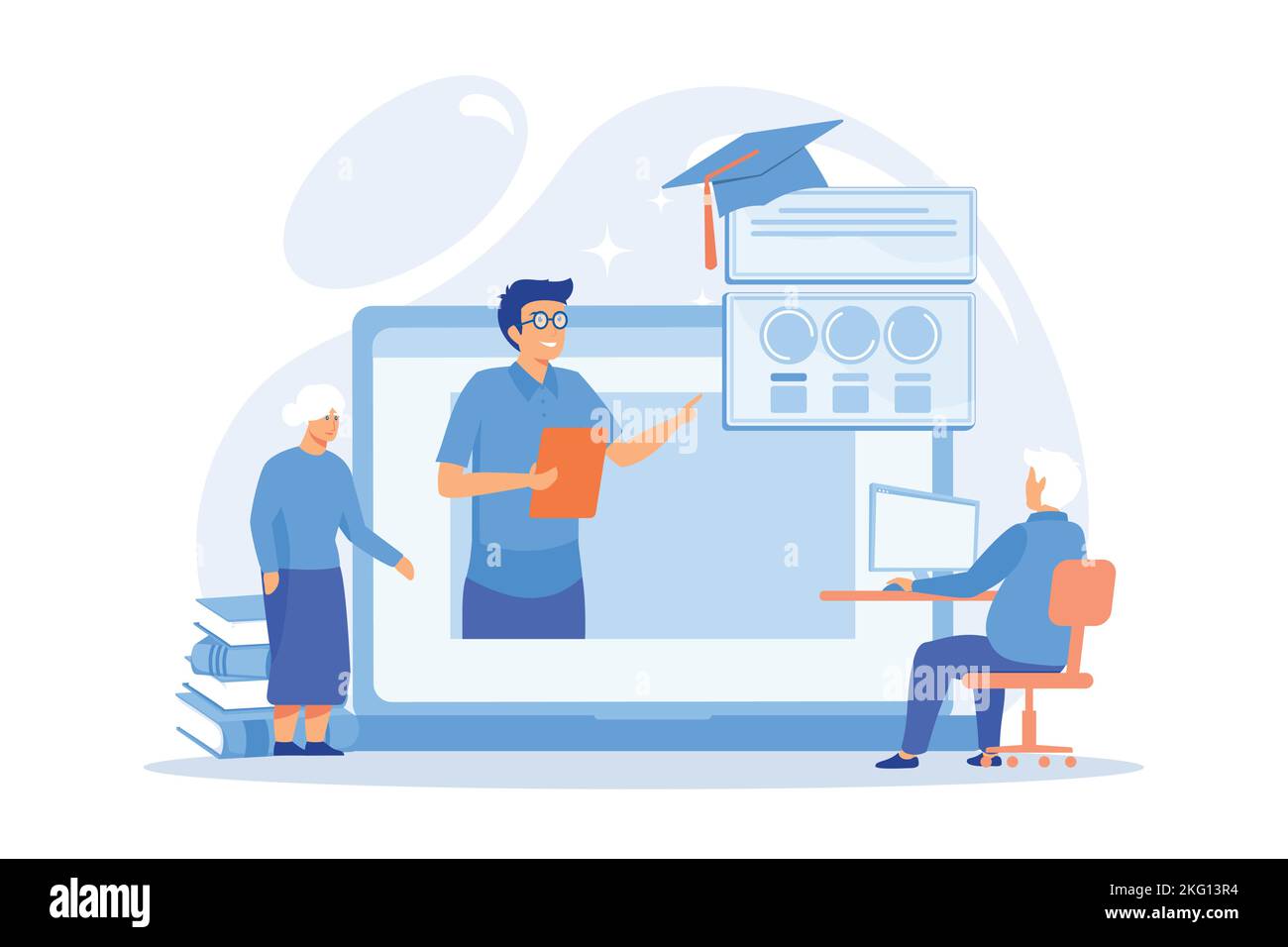 Webinar, Internet lesson. Distance university tutor, educator. Online ...