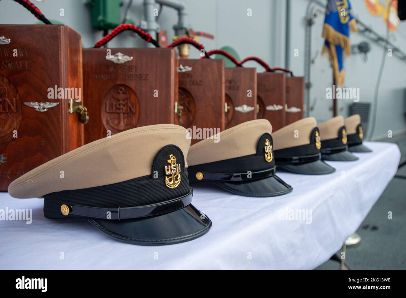 SAN DIEGO (October 21, 2022) Chief Petty Officer combination covers are ...