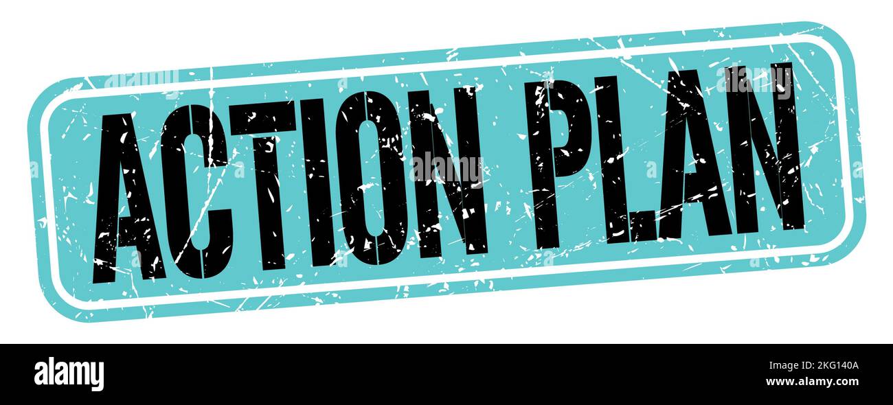 ACTION PLAN text written on blue-black grungy stamp sign Stock Photo ...