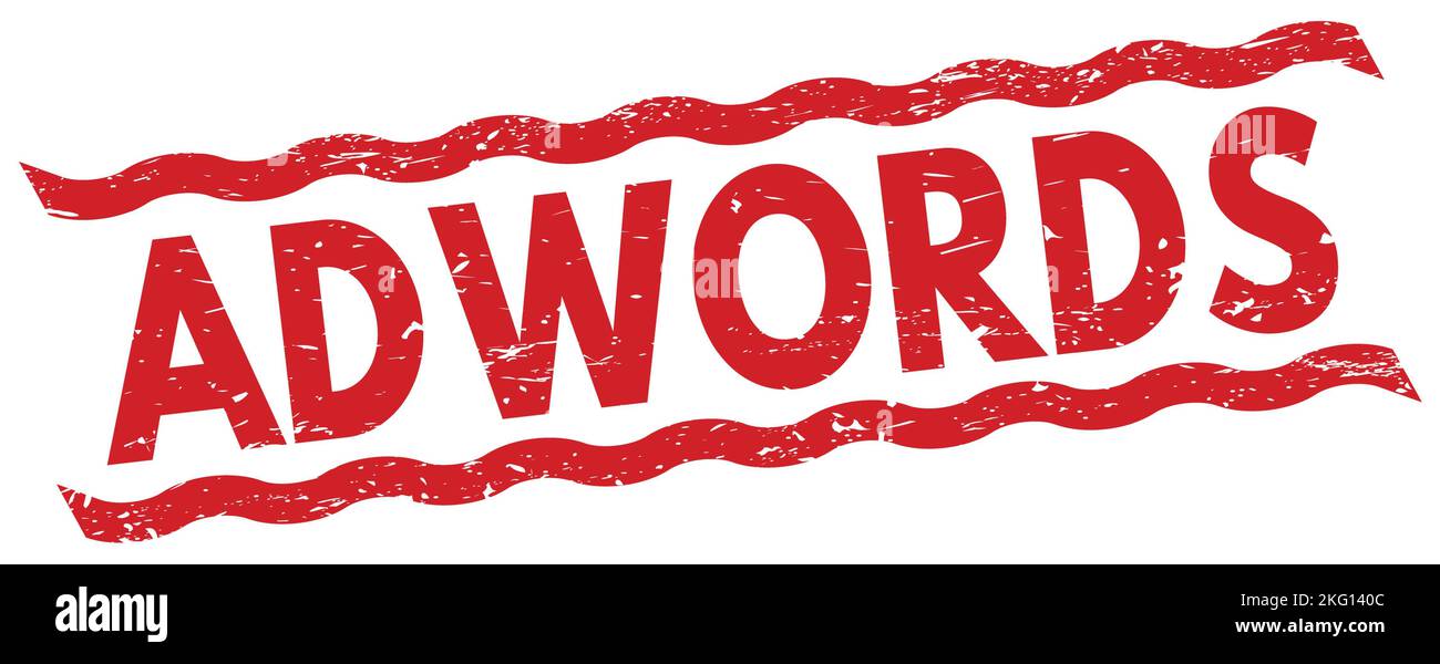 ADWORDS text written on red lines stamp sign Stock Photo - Alamy