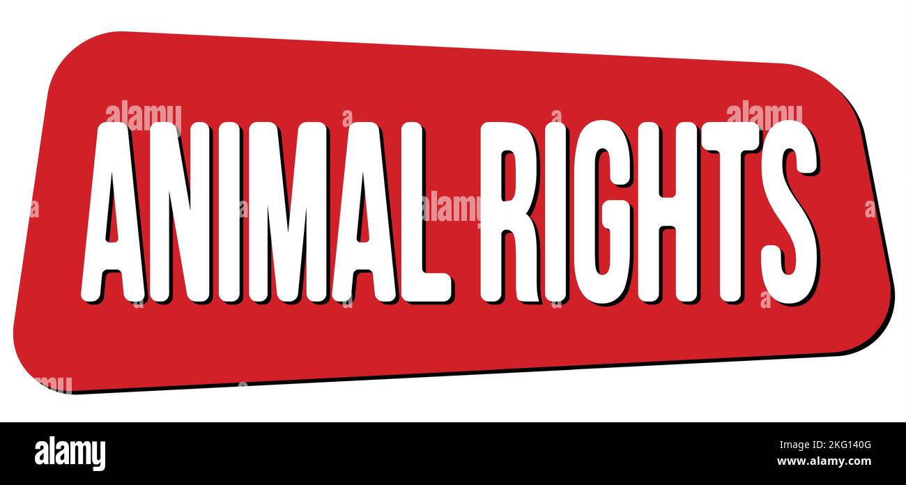 ANIMAL RIGHTS text written on red trapeze stamp sign Stock Photo - Alamy