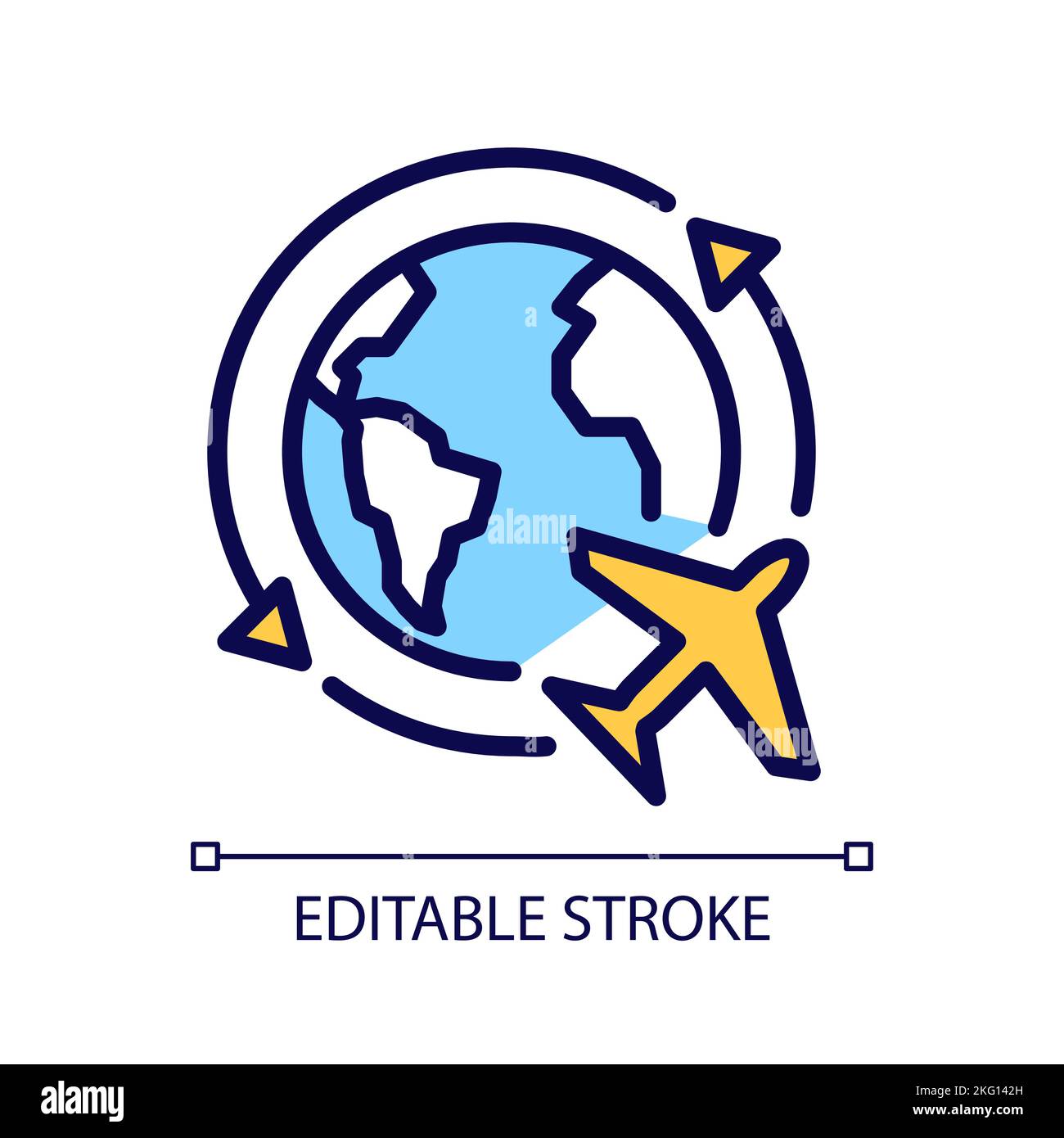 Travel around world pixel perfect RGB color icon Stock Vector Image ...
