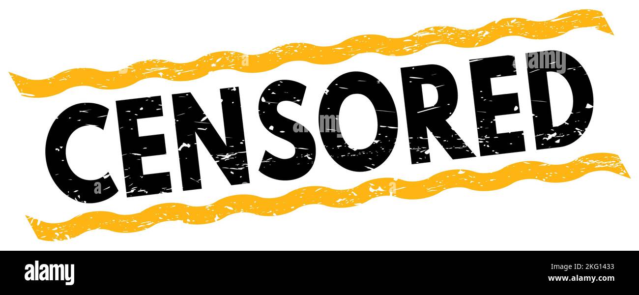 CENSORED text written on yellow-black lines stamp sign Stock Photo - Alamy