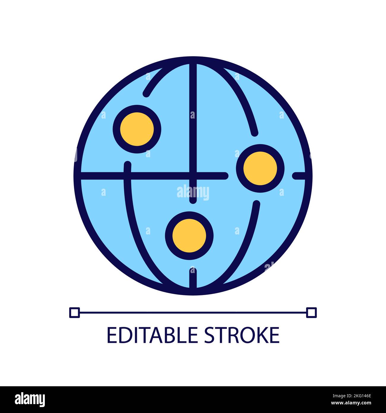 Global connection pixel perfect RGB color icon Stock Vector Image & Art ...