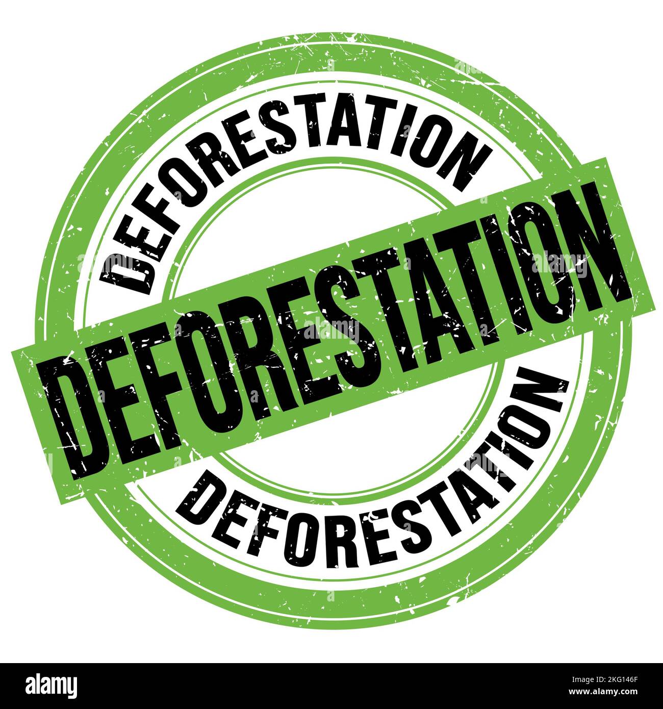 DEFORESTATION text written on green-black round grungy stamp sign Stock ...