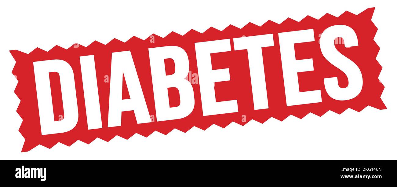 DIABETES text written on red zig-zag stamp sign Stock Photo - Alamy