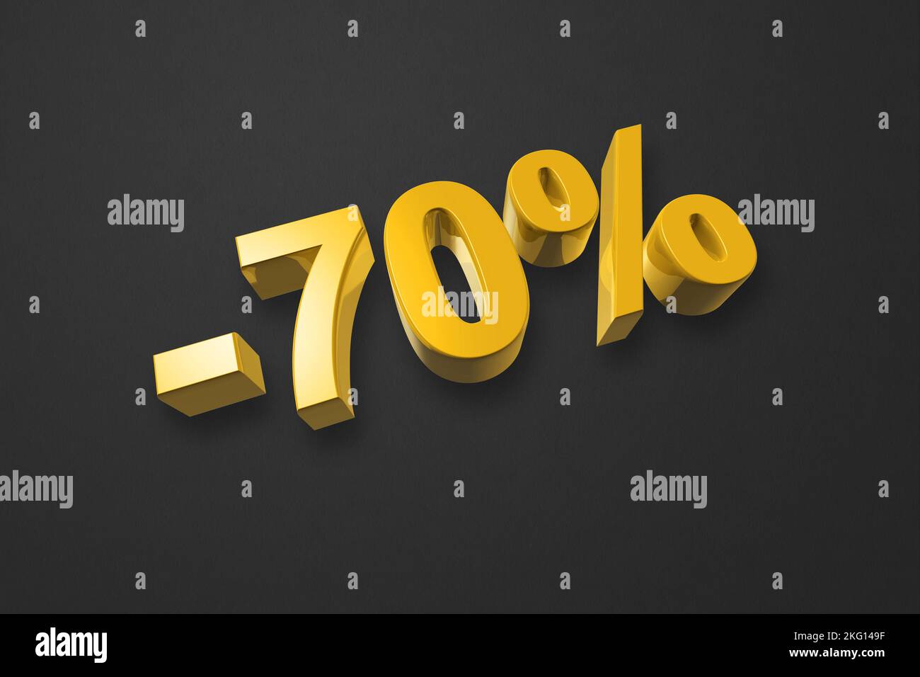 70% off discount. Offer sale. 3D illustration isolated on black ...