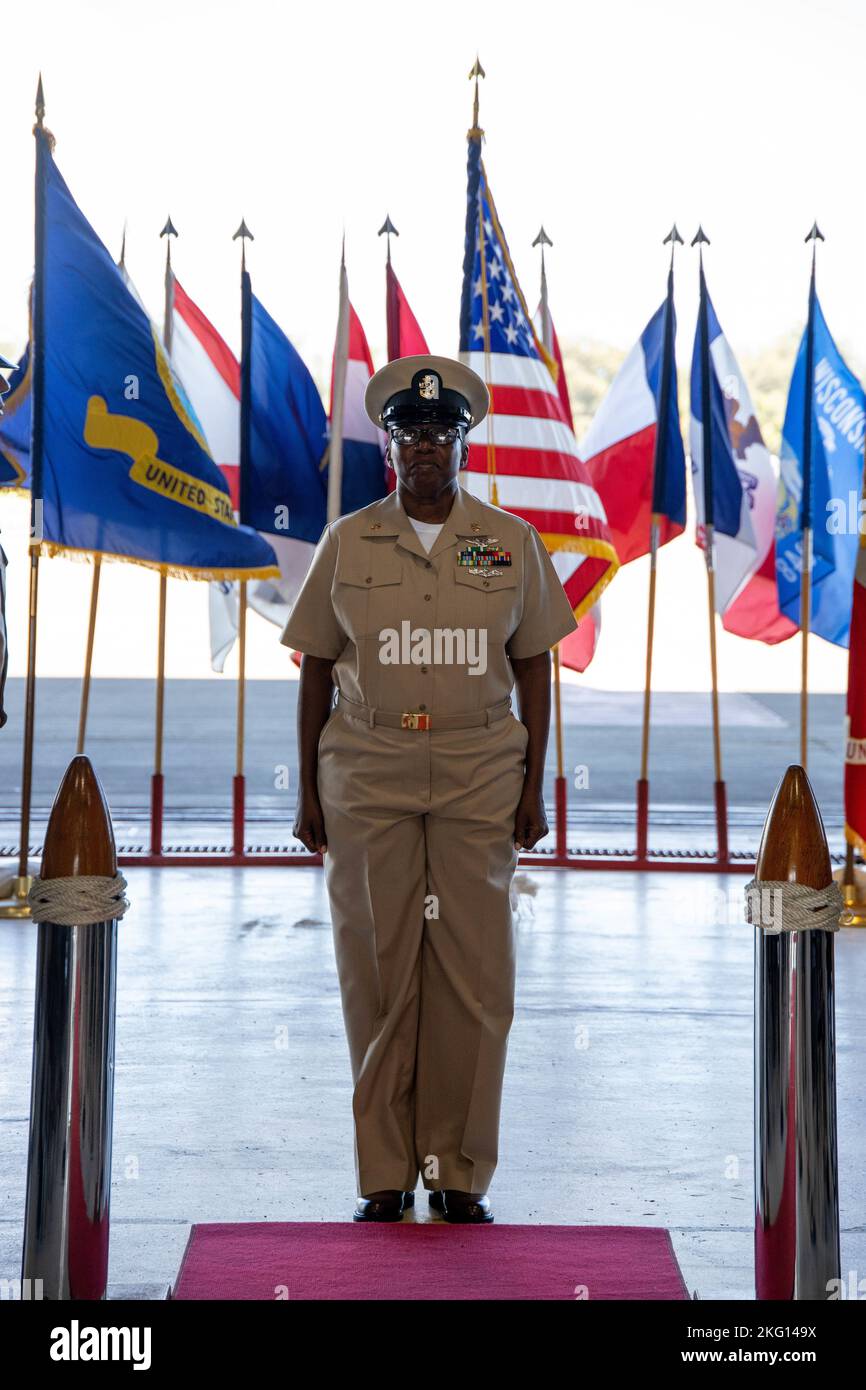 U.S. Navy Sailors participate in a chief petty officer pinning ceremony ...