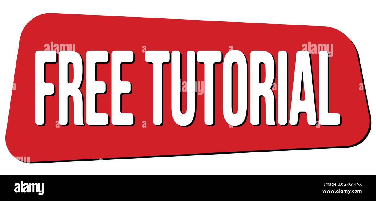 FREE TUTORIAL text written on red trapeze stamp sign Stock Photo - Alamy