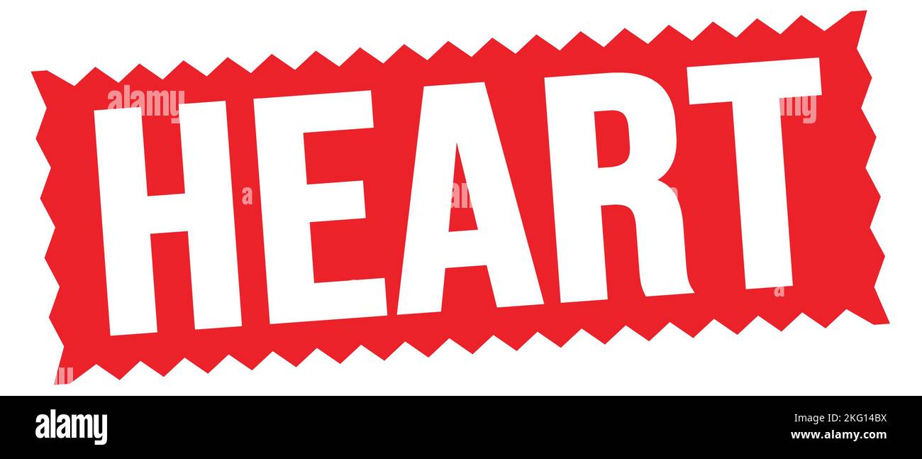 HEART text written on red zig-zag stamp sign Stock Photo - Alamy