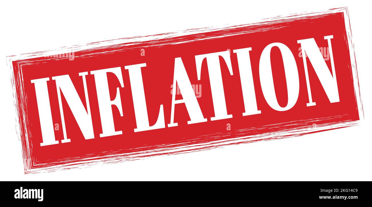 INFLATION text written on red rectangle stamp sign Stock Photo - Alamy