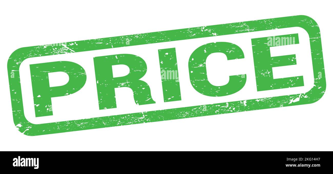 PRICE text written on green rectangle stamp sign Stock Photo - Alamy