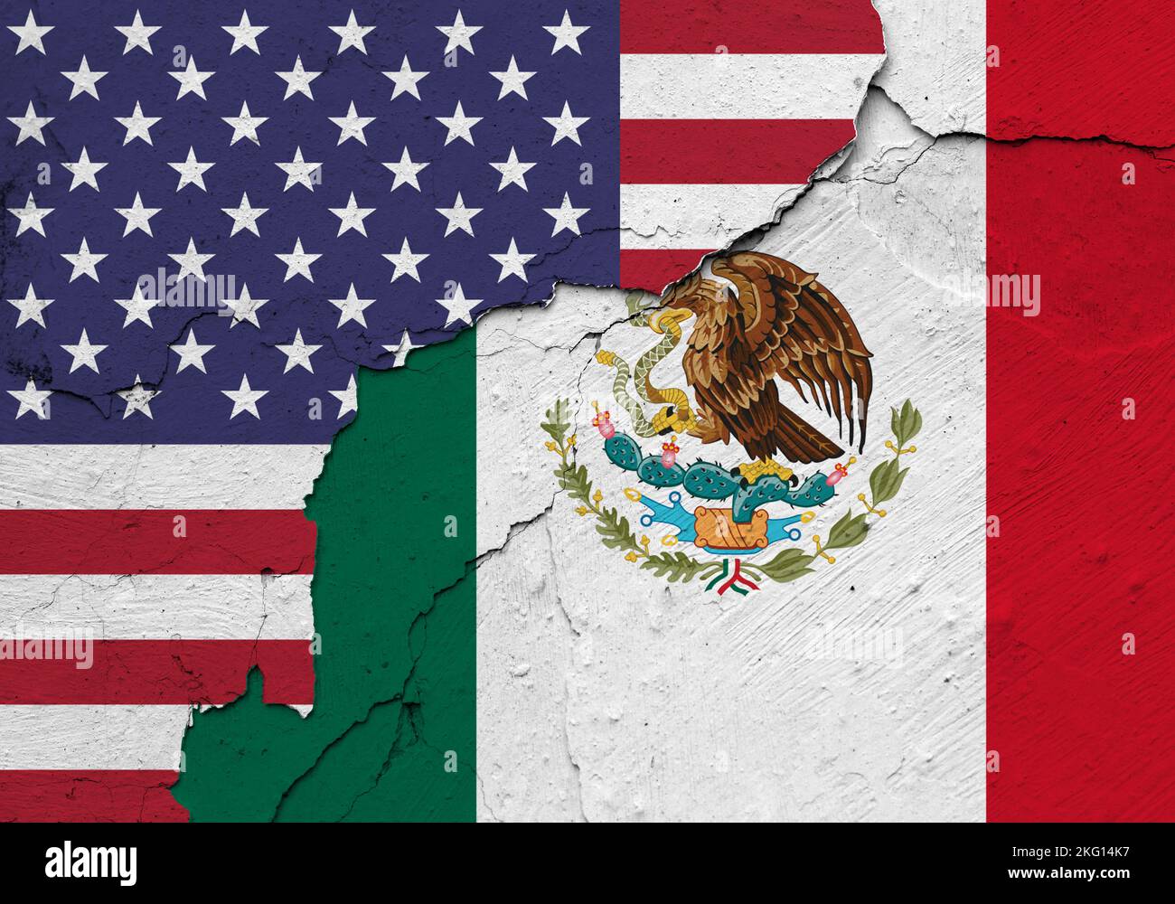 USA and Mexico flags. International relations Stock Photo - Alamy