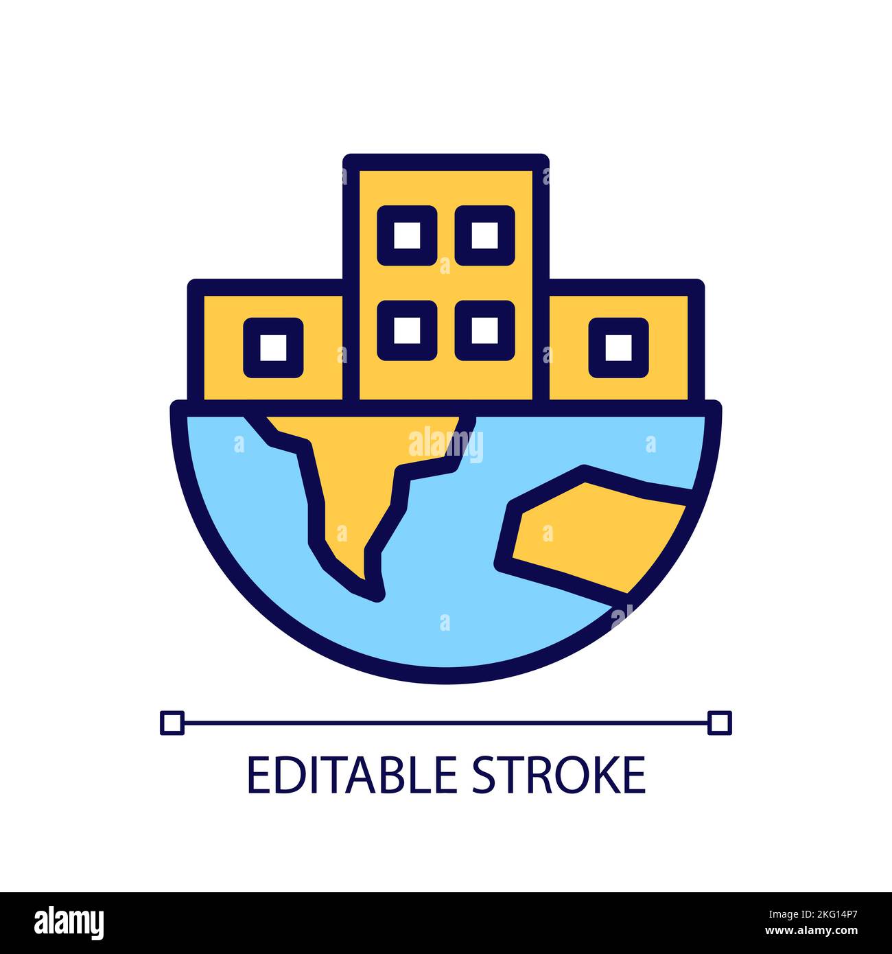 Global infrastructure pixel perfect RGB color icon Stock Vector Image ... Global infrastructure pixel perfect RGB color icon Stock Vector Image ...