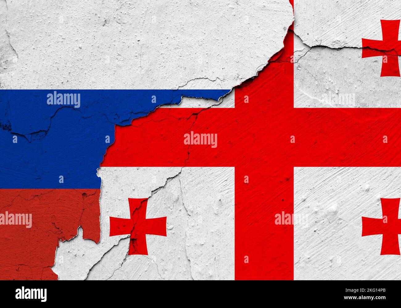 Russia and Georgia flags. International relations Stock Photo - Alamy