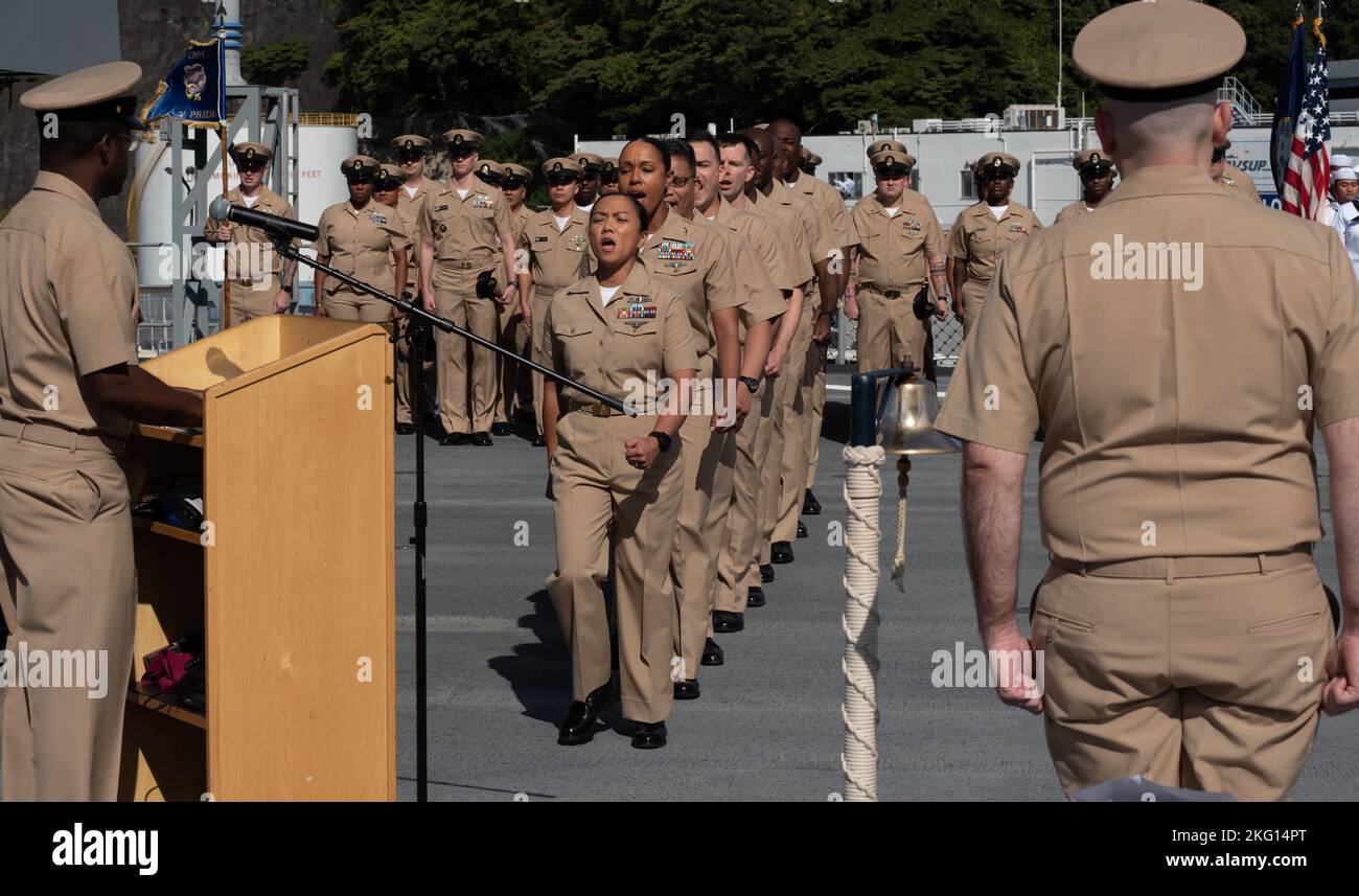 YOKOSUKA, Japan (Oct. 21, 2022) – Chief petty officer selectees ...