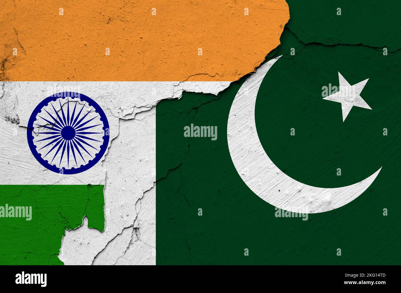 India and Pakistan flags. International relations Stock Photo - Alamy
