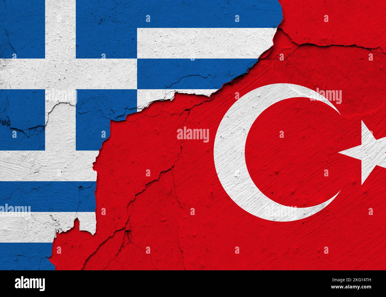 Greece and Turkey flags. International relations Stock Photo - Alamy