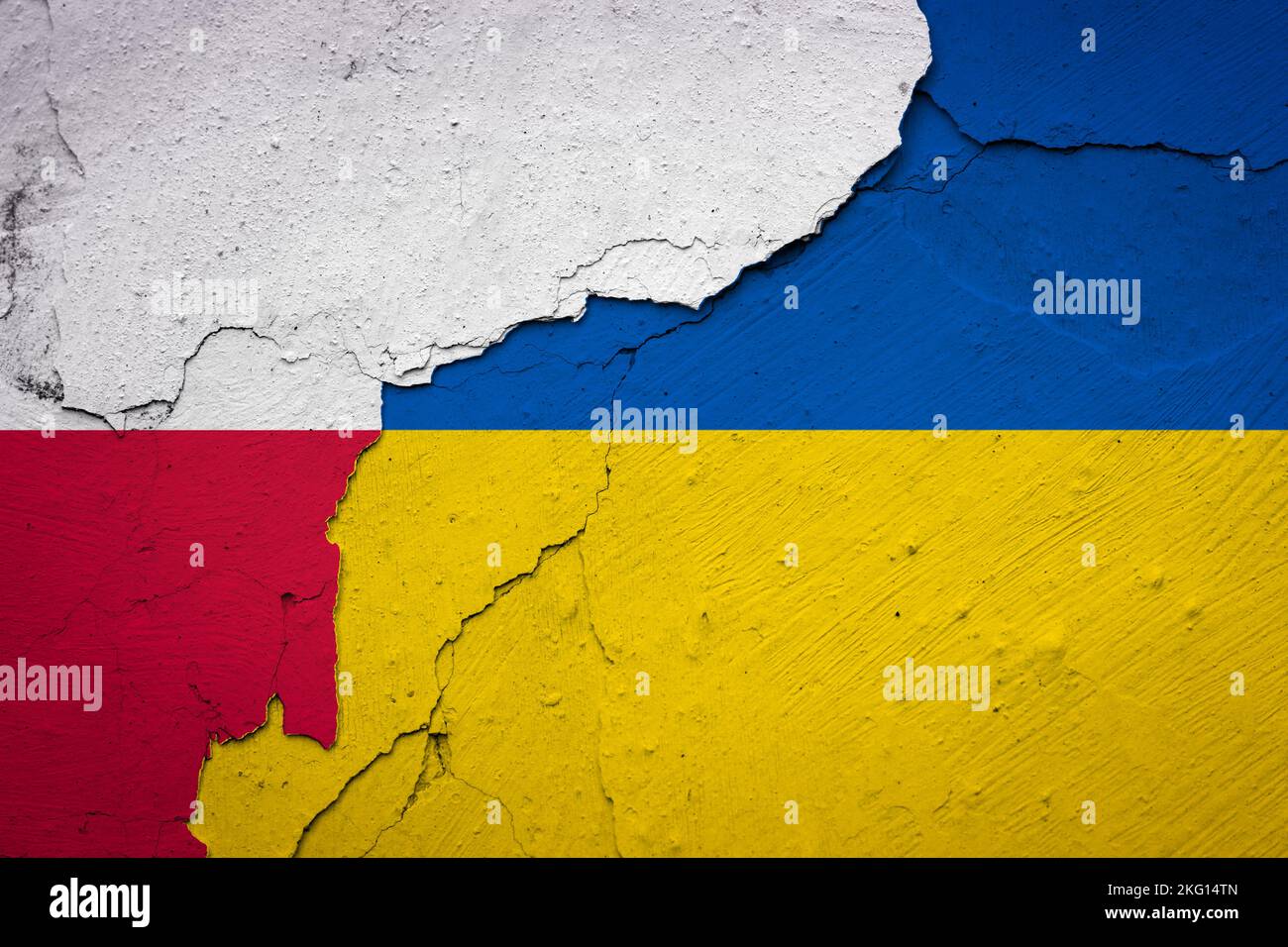 Poland and Ukraine flags. International relations Stock Photo - Alamy