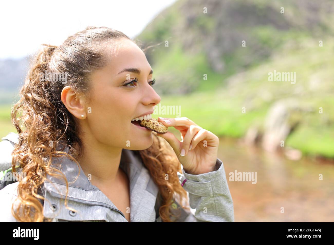 Adult eating protein bar hi-res stock photography and images - Alamy