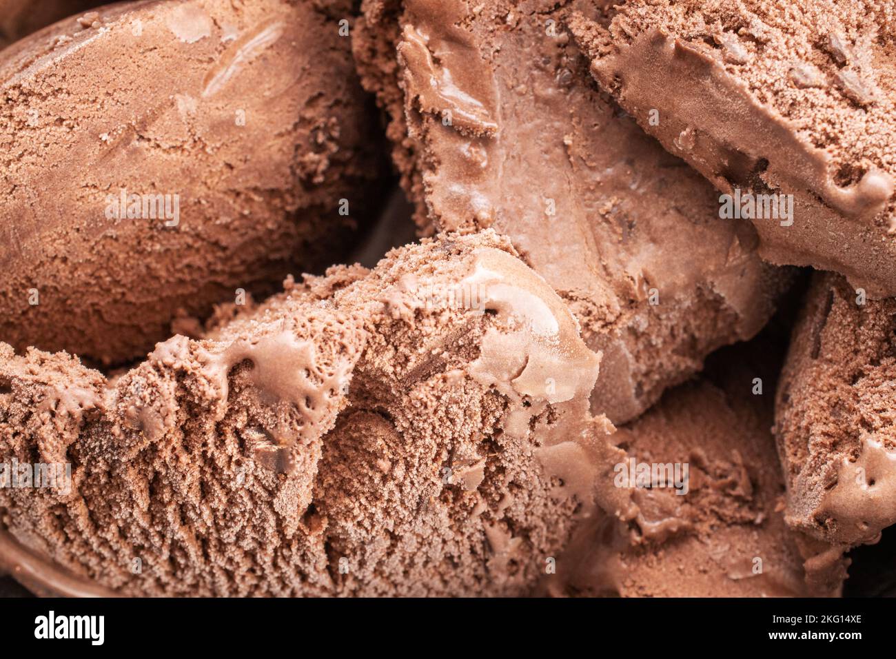 Dark brown chocolate ice cream, close-up, top view Stock Photo - Alamy