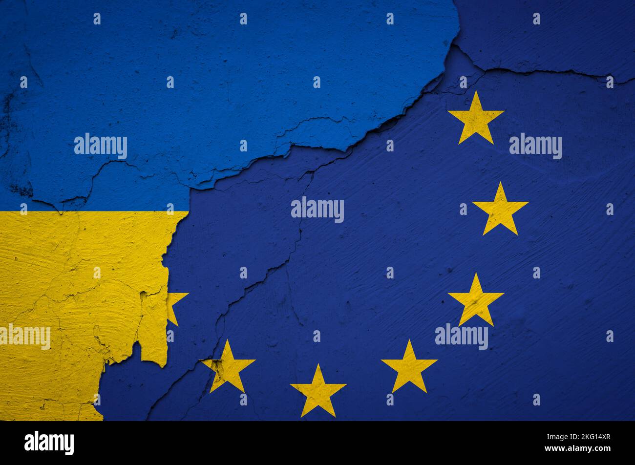 Europe Union and Ukraine flags. International relations Stock Photo - Alamy