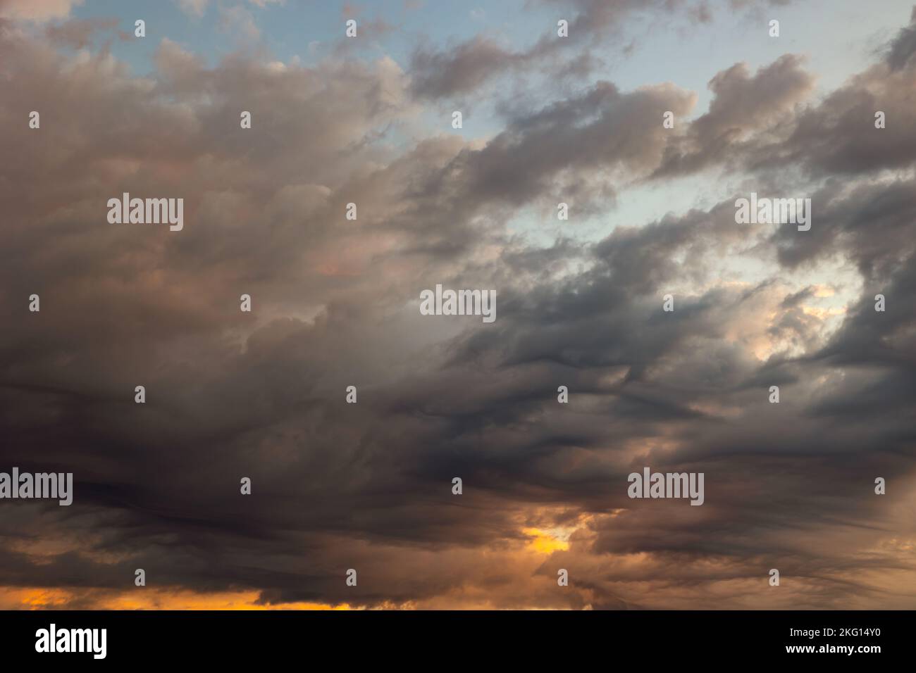 Dramatic or cinematic cloudscape at sunset or sunrise. Cloudy sky ...