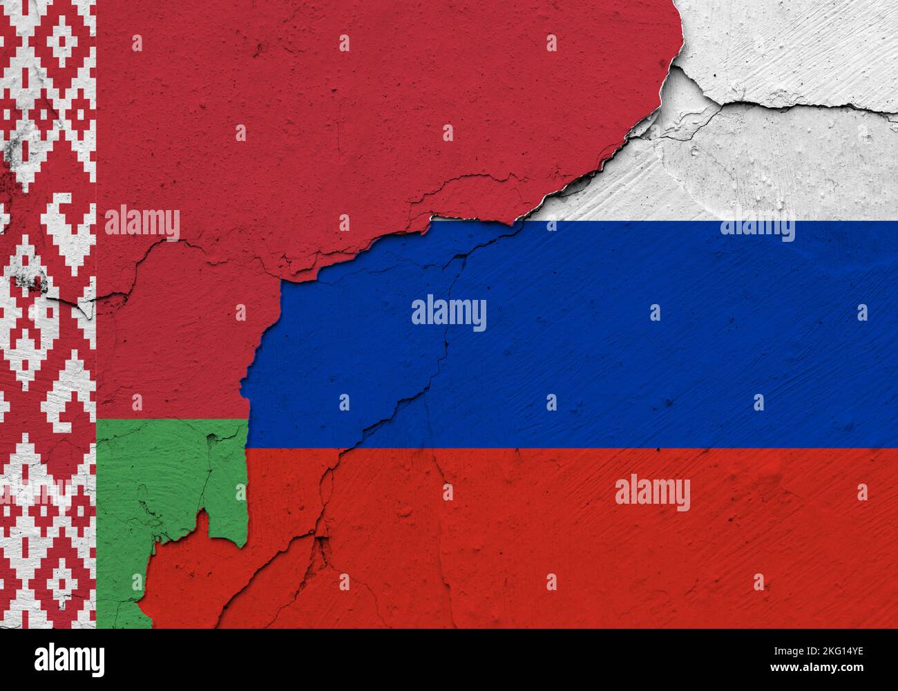 Russia and Belarus flags. International relations Stock Photo - Alamy