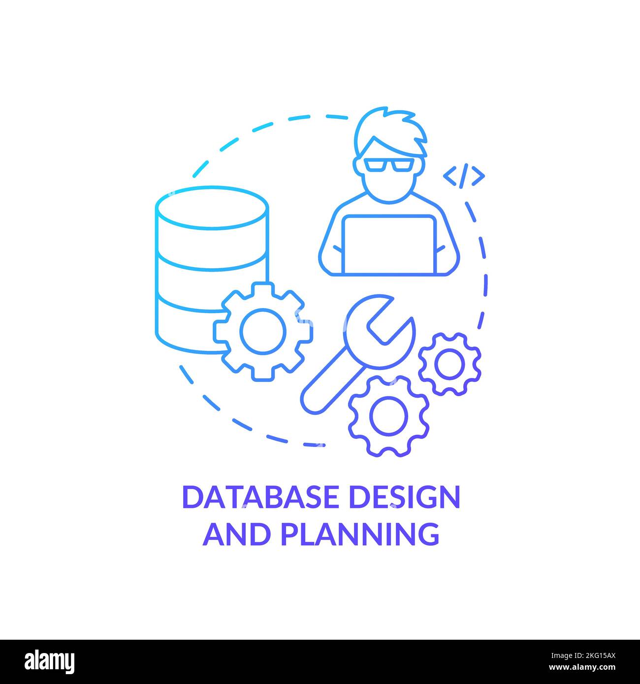 Database design and planning blue gradient concept icon Stock Vector ...