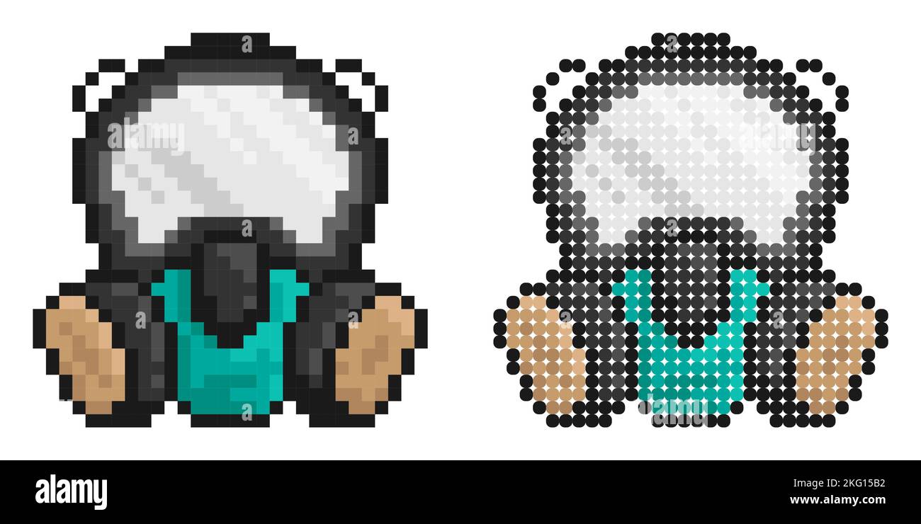 Pixel icon. Safety mask for breathing protection. Chemical respirator ...
