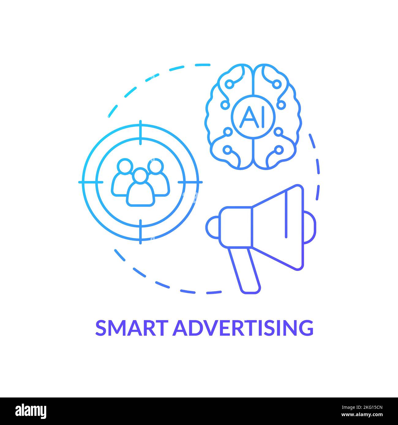 Smart advertising blue gradient concept icon Stock Vector Image & Art ...