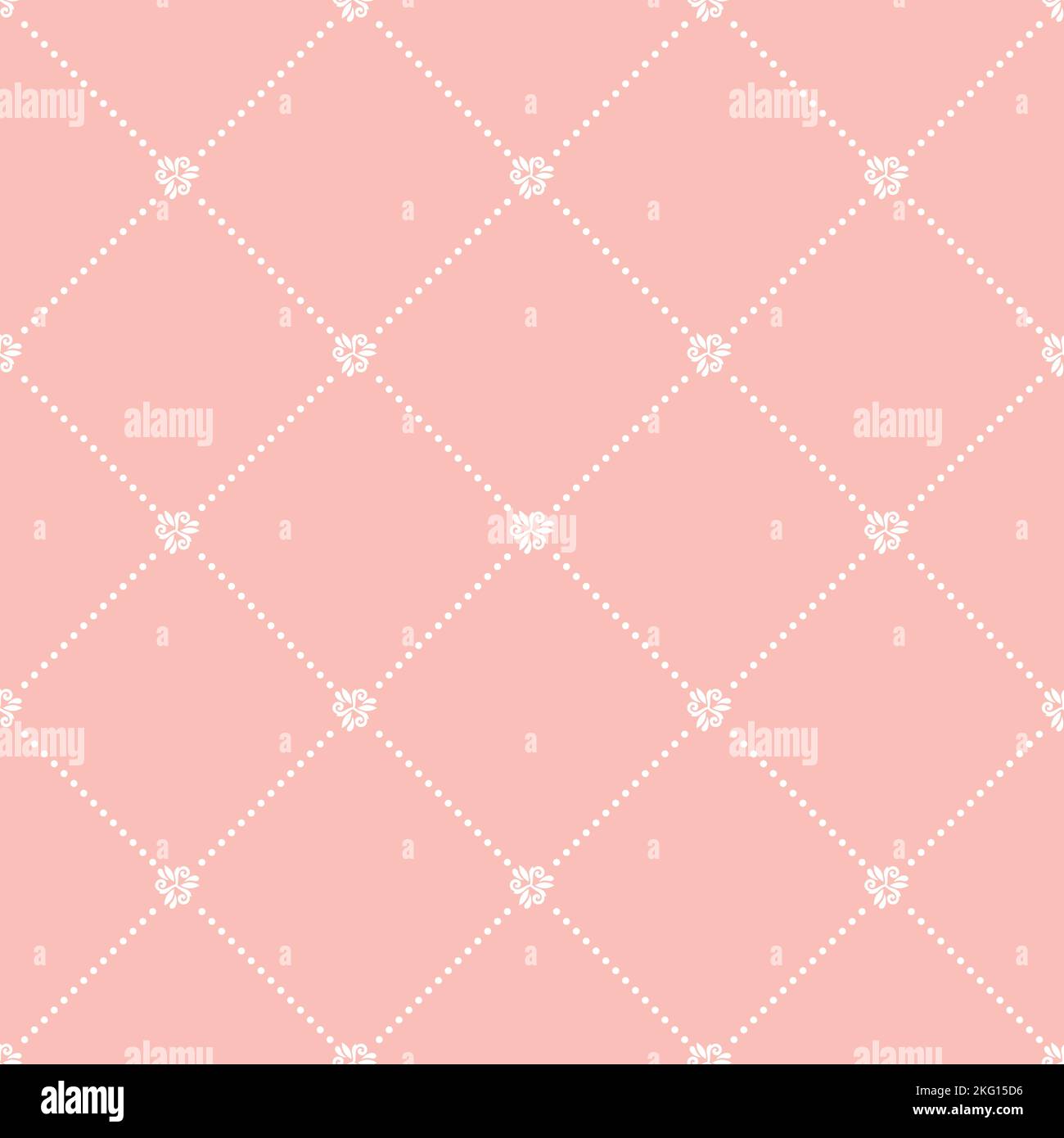 Geometric dotted vector pattern. Seamless abstract pink and white ...